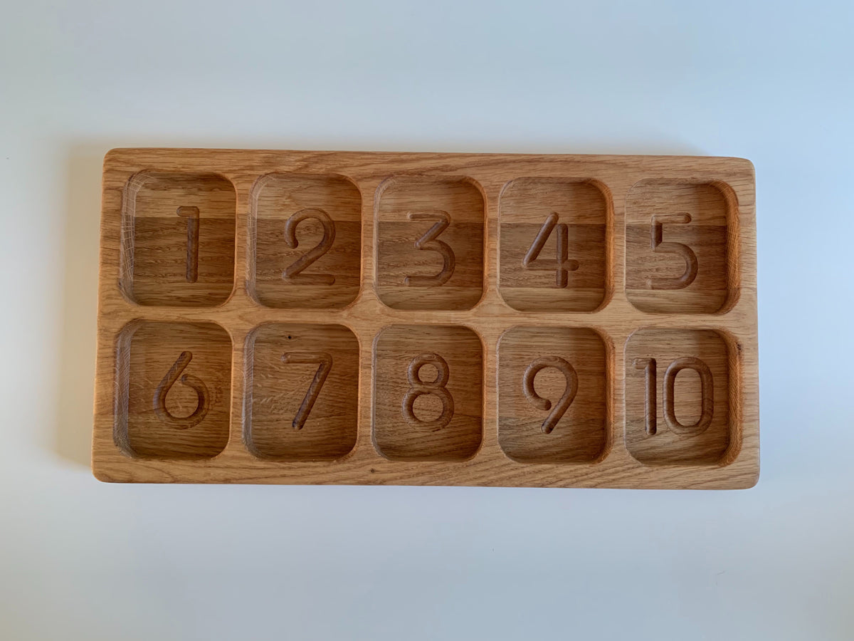 10 Compartments Montessori Counting Tray / 1-10 Number Section Tray wi ...